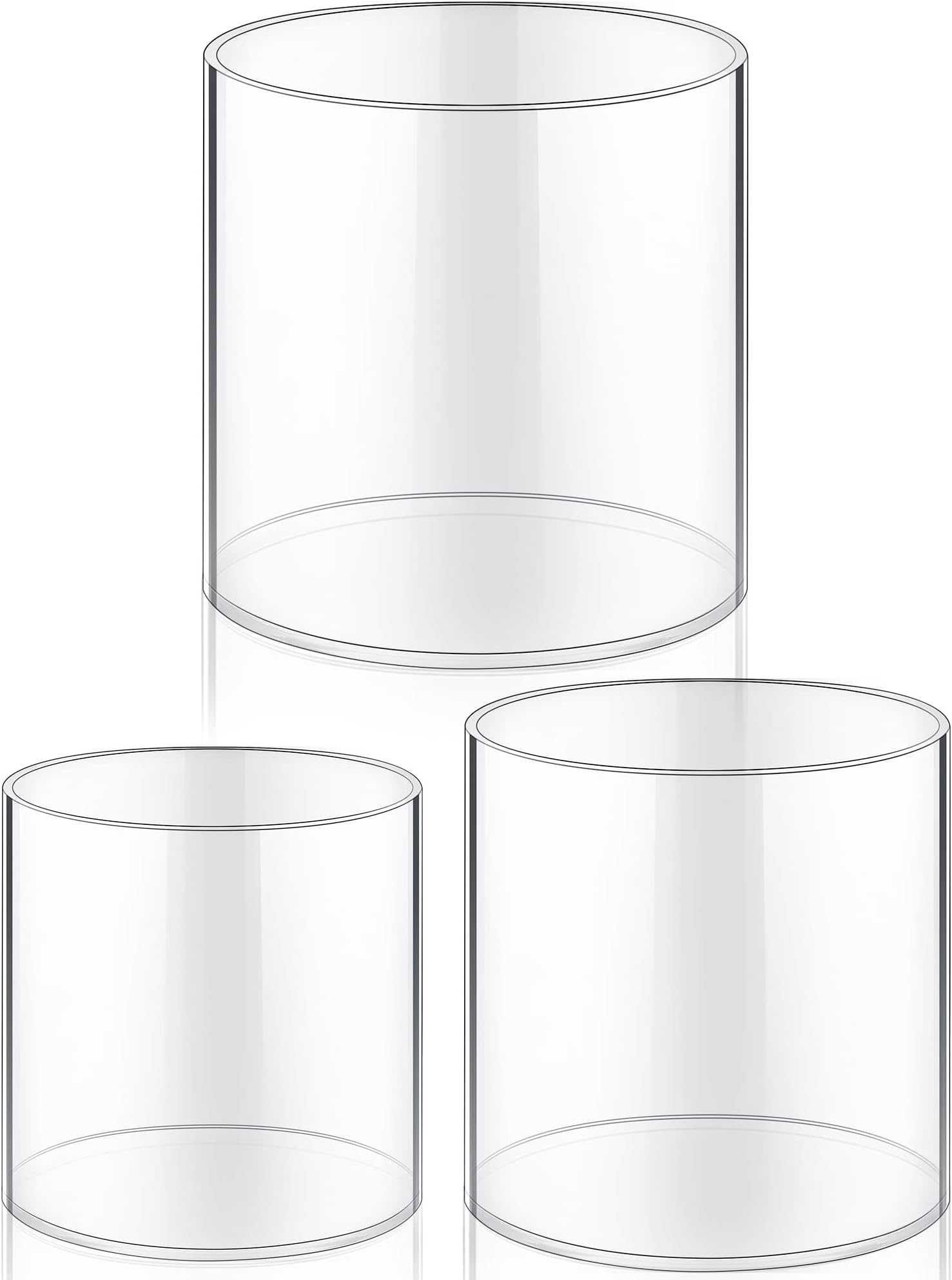 Amazon.com: Jacobson ABS Clear Plastic Cylinder Flower Vases ...
