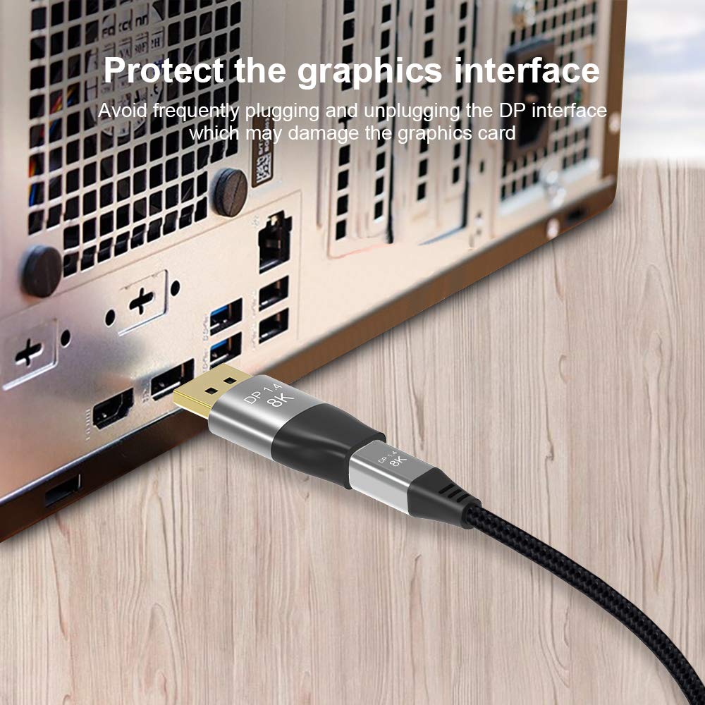 CABLEDECONN Cable Mini DP a DisplayPort 8K 8K 7680 x 4320 60Hz 4K 144Hz ...