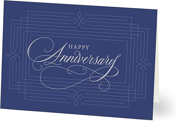 Amazon.com : Hallmark Work Anniversary Cards (Silver and Blue) (Pack of ...