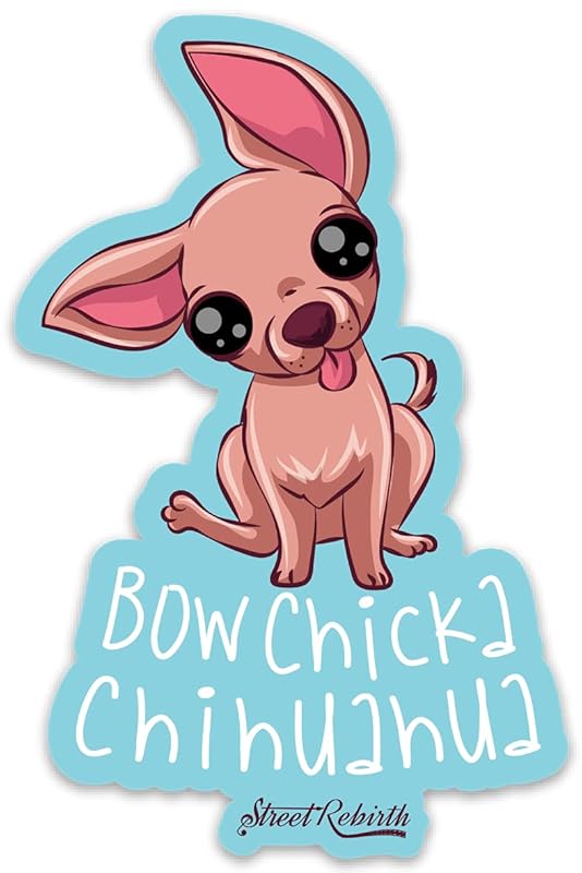 Amazon.com: Chihuahua Sticker - Bow Chicka Chihuahua Sticker - 4 Inch ...