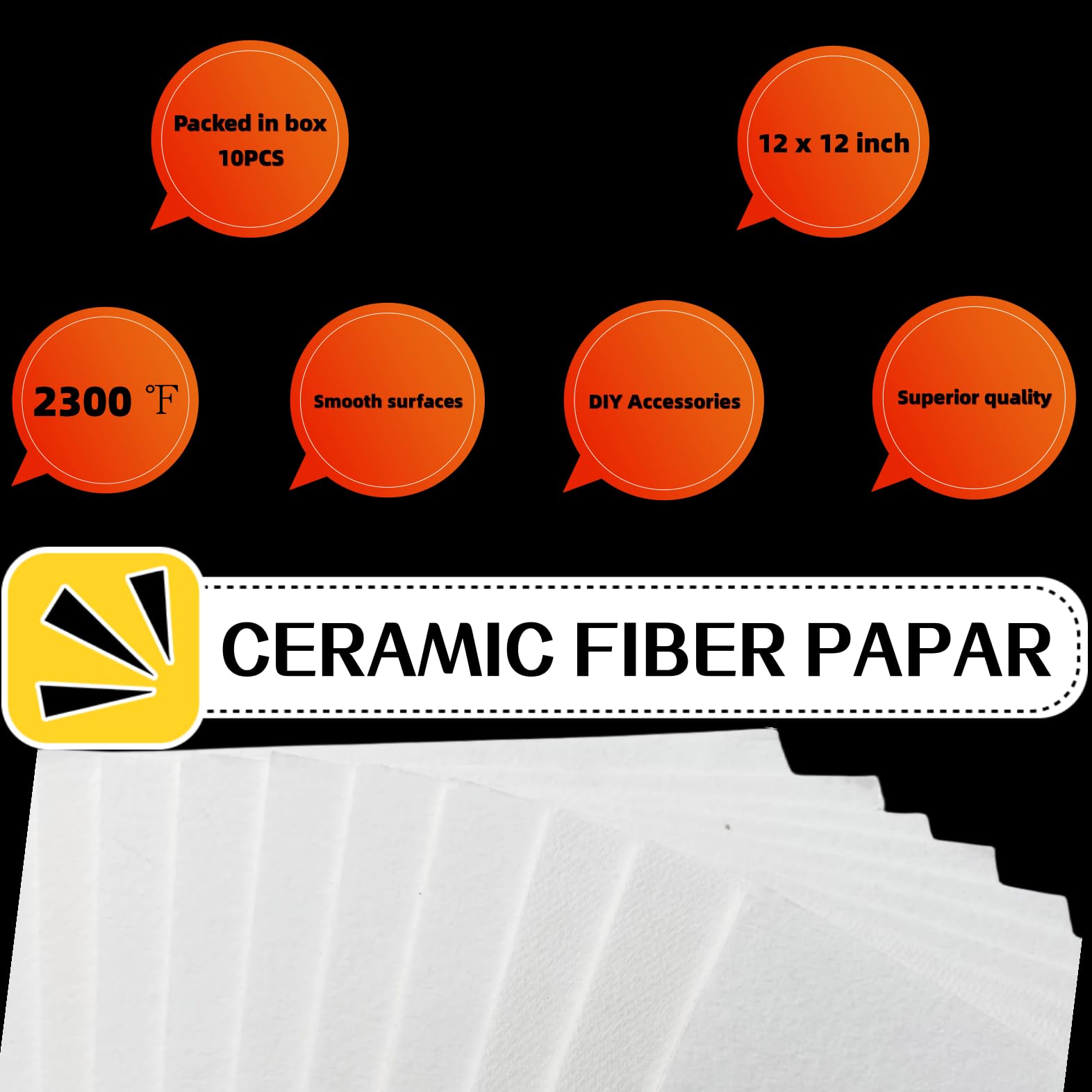 Snapklik.com : 10 Pcs Ceramic Fiber Paper 1/4 X 11 X 12 Inch High Temp ...