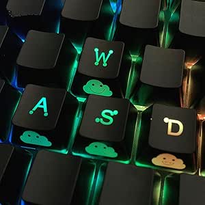 Replacement WASD Arrow Keycaps UV Coating Backlit Double Shot Key Cap ...