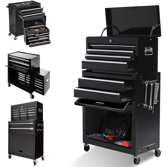 Buy 8-Drawer High Capacity Tool Chest,Rolling Tool Chest with Lock ...