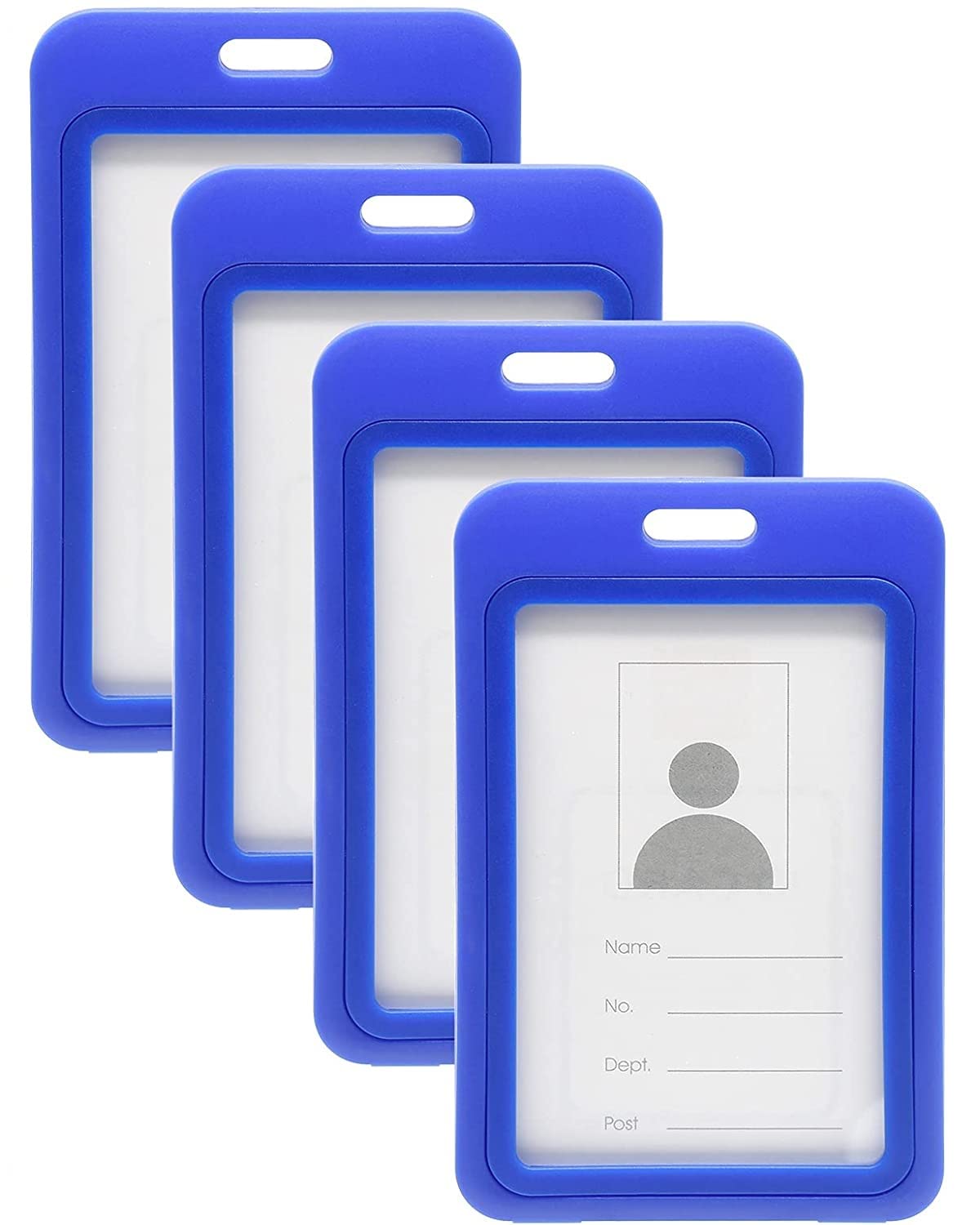 Shining Zon Plastic Box ID Card Holder Id Badge, Vertical, Double Sides ...