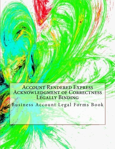 Account Rendered Express Acknowledgment of Correctness - Legally ...