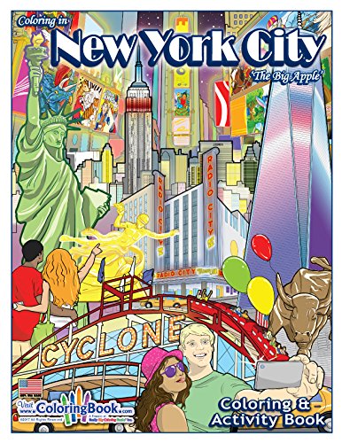 New York City 'the Big Apple' Coloring Book (8.5 x 11): ColoringBook ...
