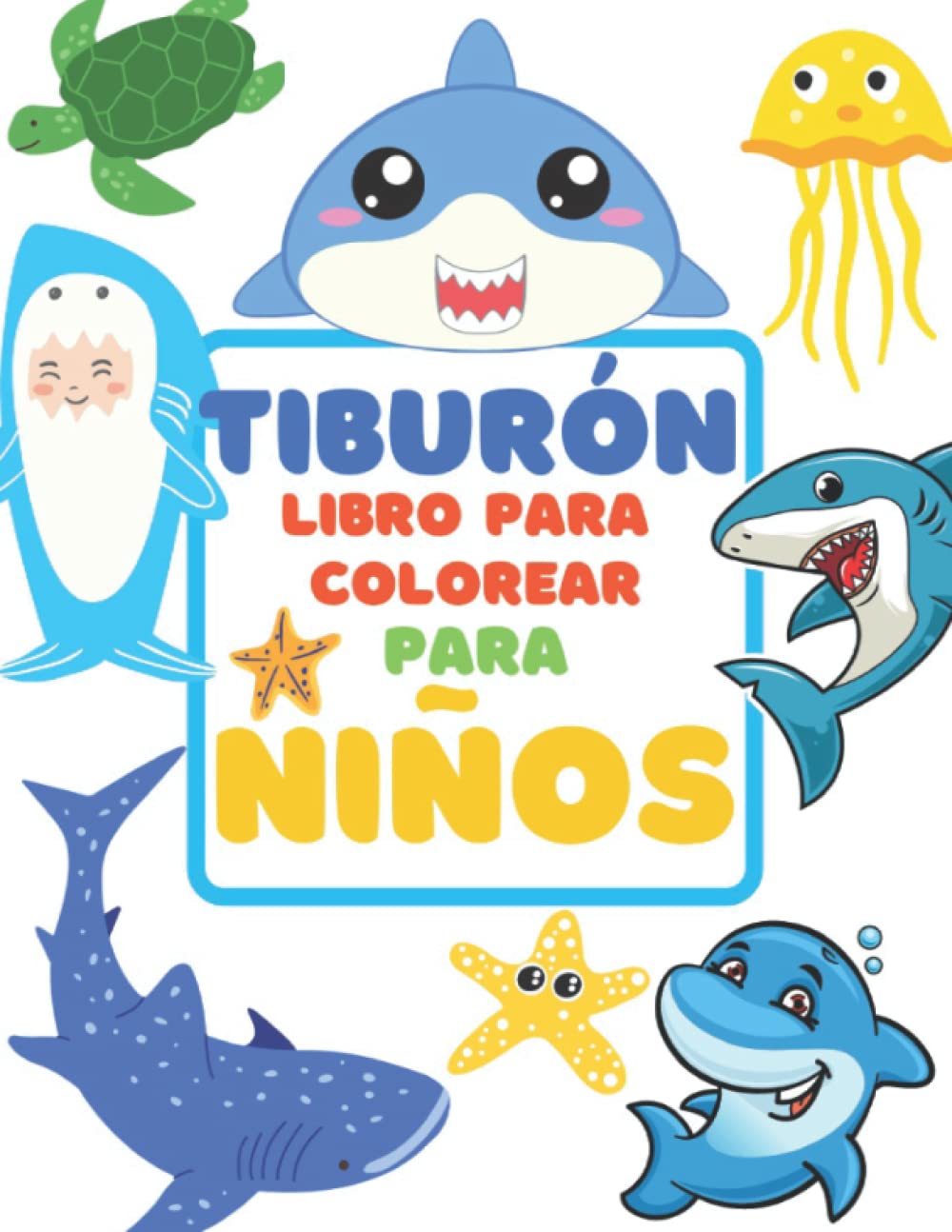 Libro Para Colorear De Tiburones Para Ninos 50 Grandes Paginas ...