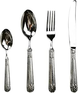 Amazon.com: ZABEES Flatware Forks 4 Piece Cutlery Set Stainless Steel ...