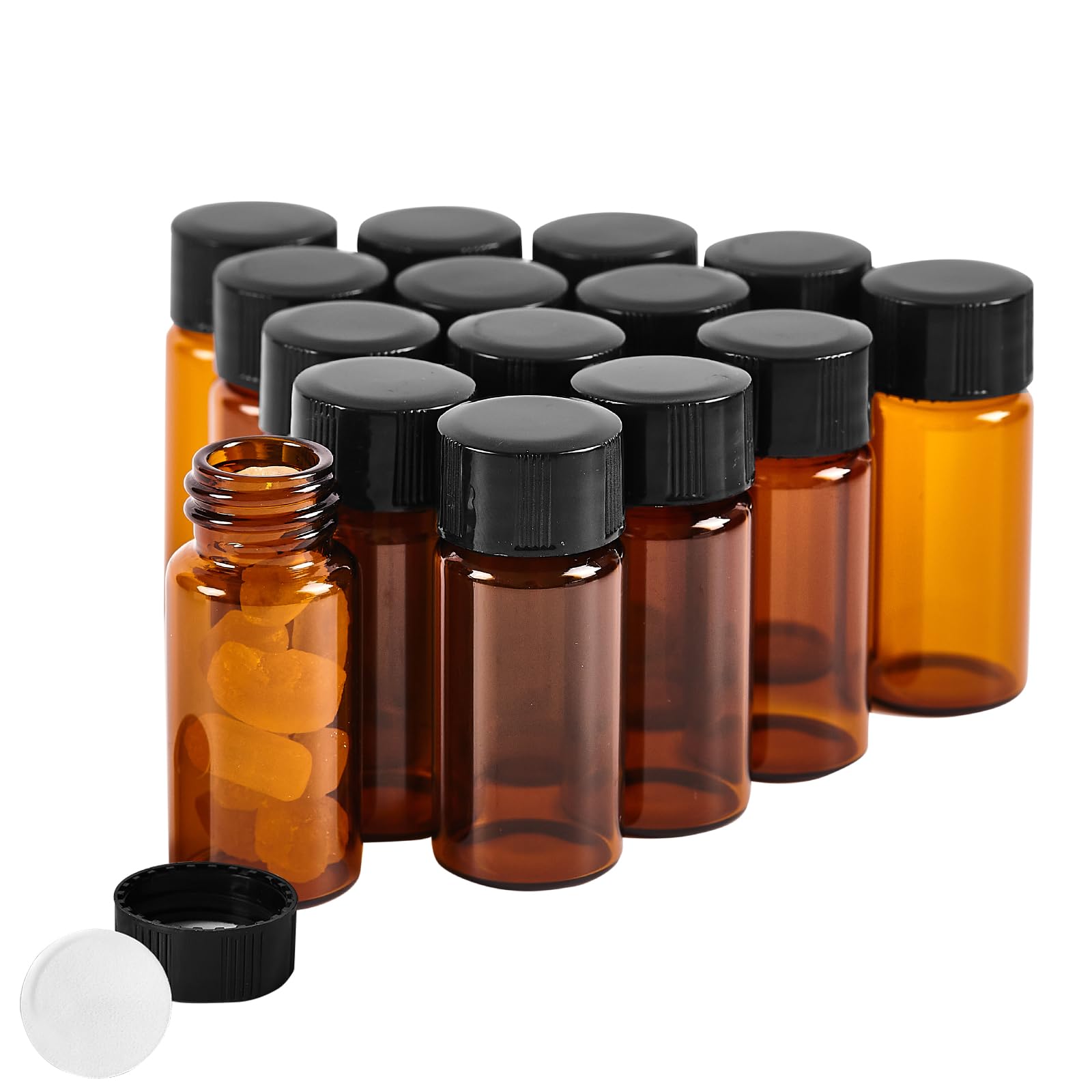 Amazon.com: QOAEZK 15 PCS 10ML Amber Small Liquid Sample Glass Vials ...