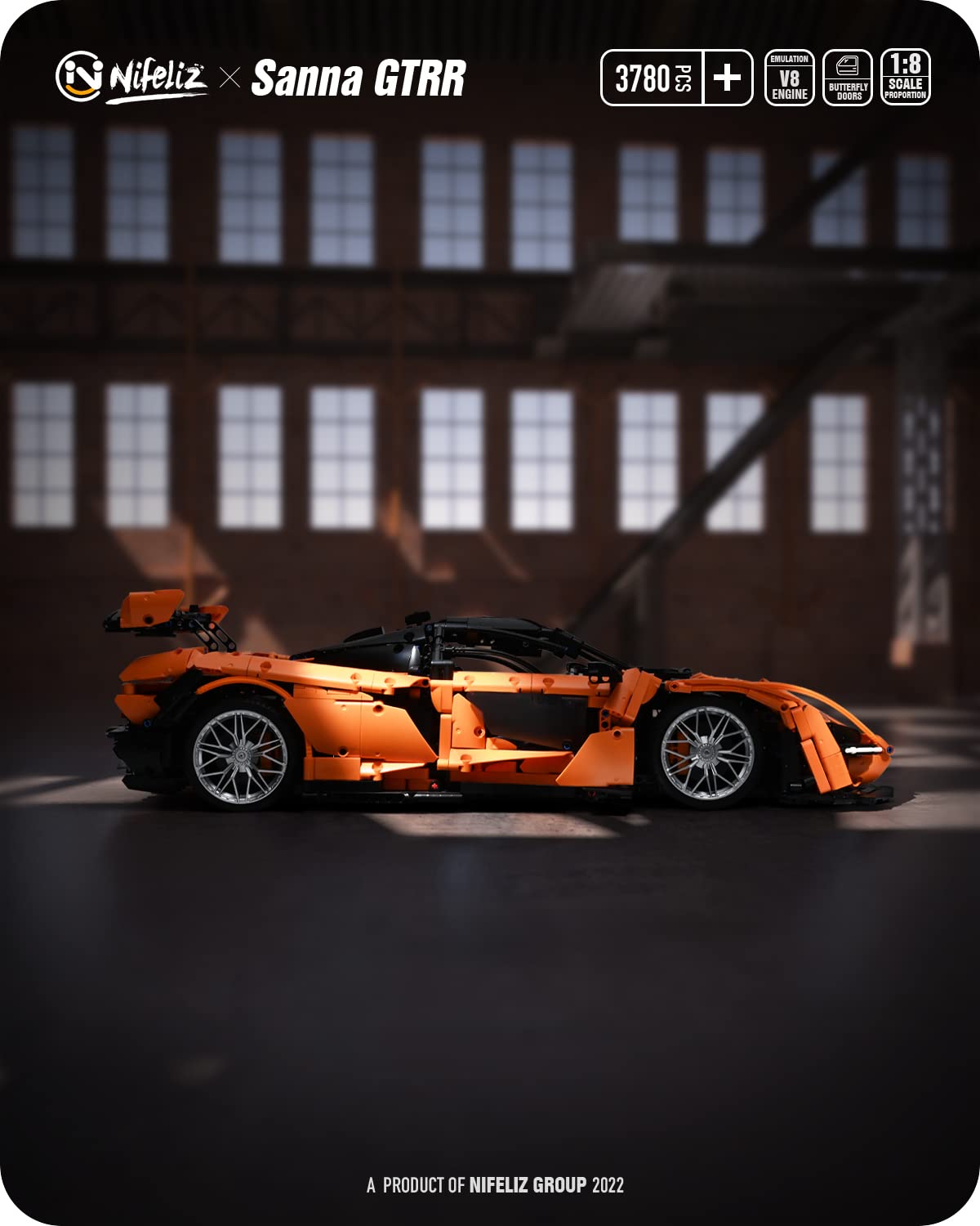 Buy Nifeliz Sanna GTRR Supercar MOC Building Kit and Engineering Toy ...