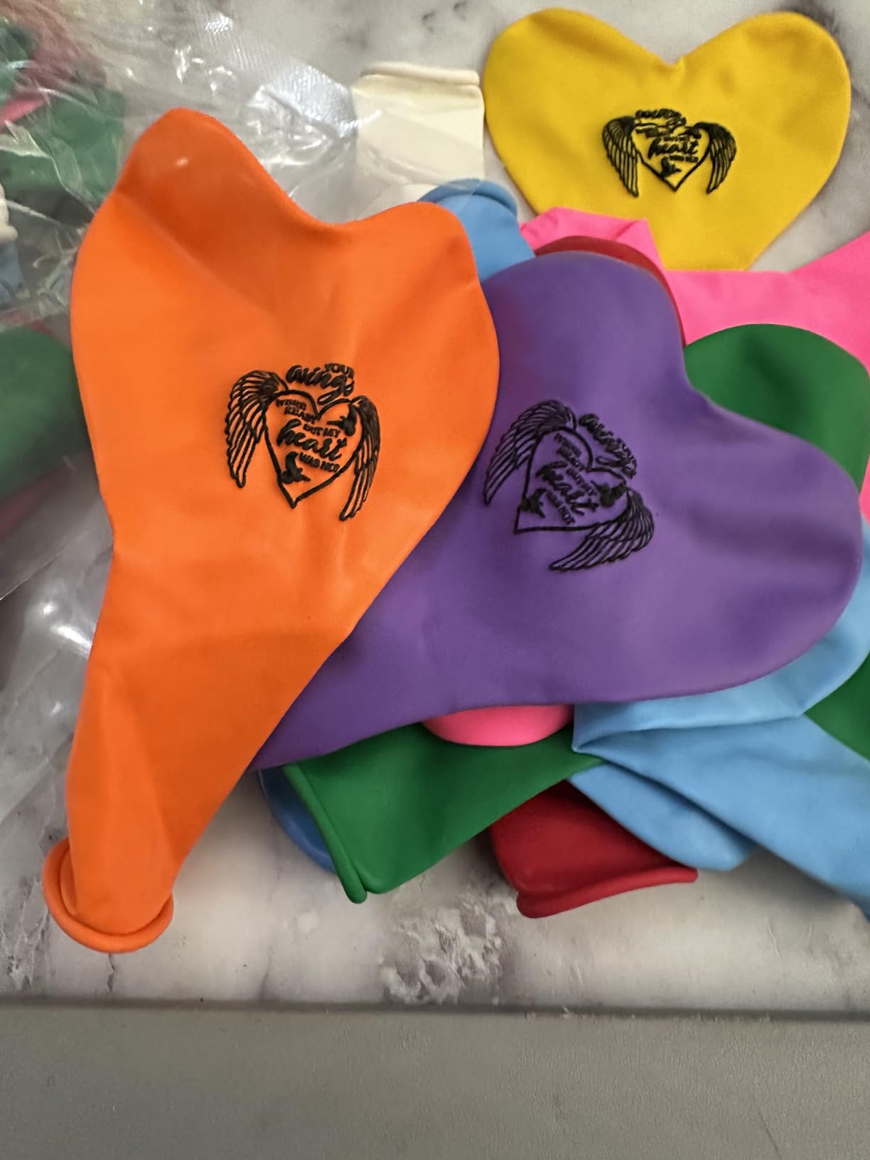 72 Pieces Memorial Balloons, Heart Funeral Balloon with 3 Roll Balloon ...