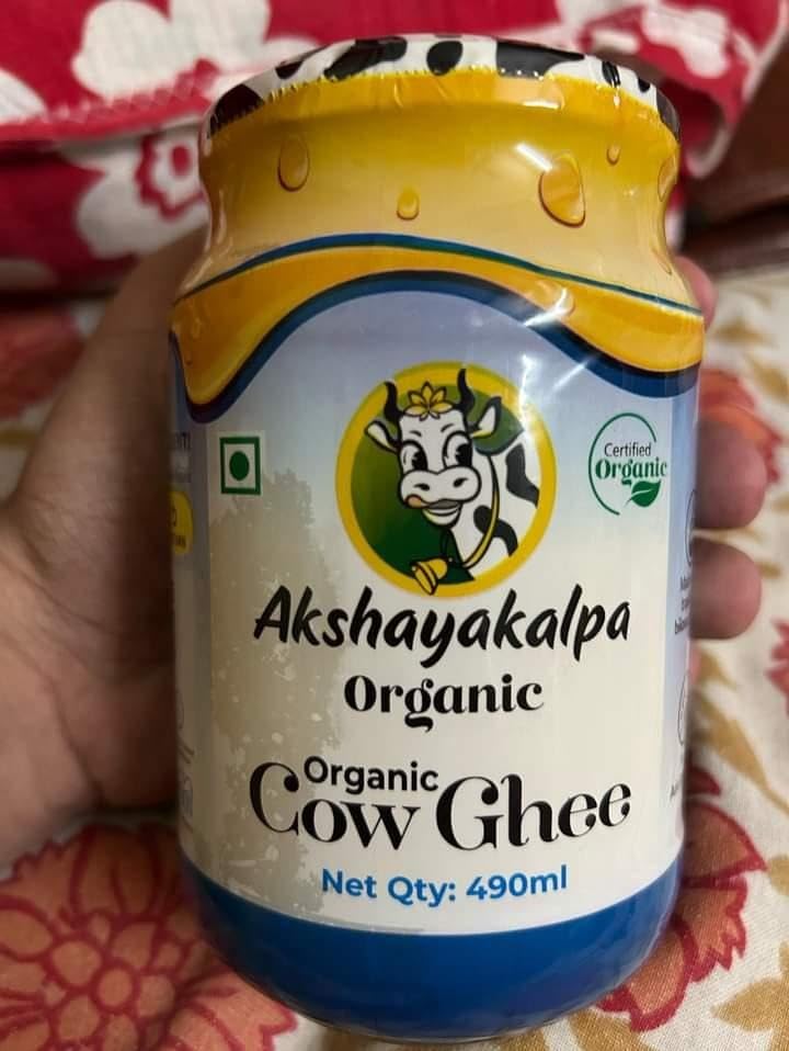 Akshayakalpa Organic Cow Ghee – 490 ml - Pure organic ghee ...