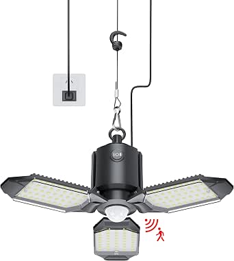 Craftersmark Plug in Garage Light Motion Sensor, 80W 8000LM Motion ...