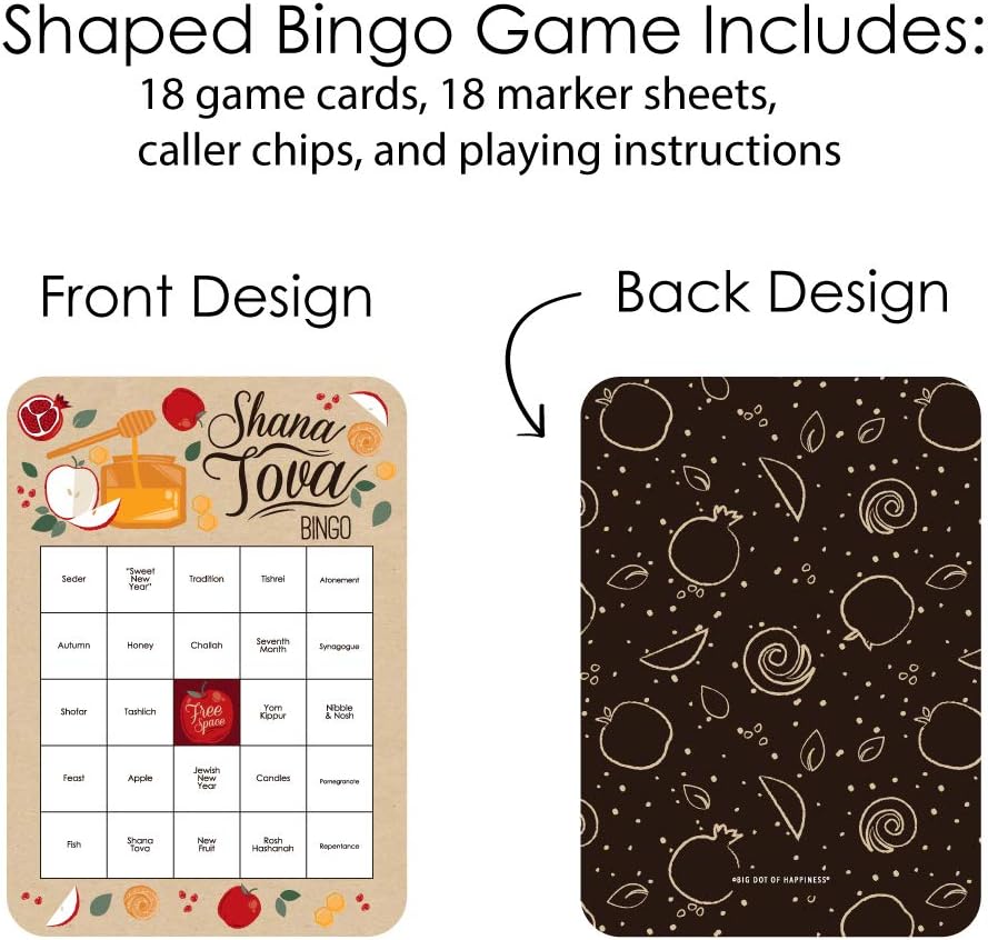 Rosh Hashanah – Bingo Cards and Markers – Jewish New Year Bingo Game ...