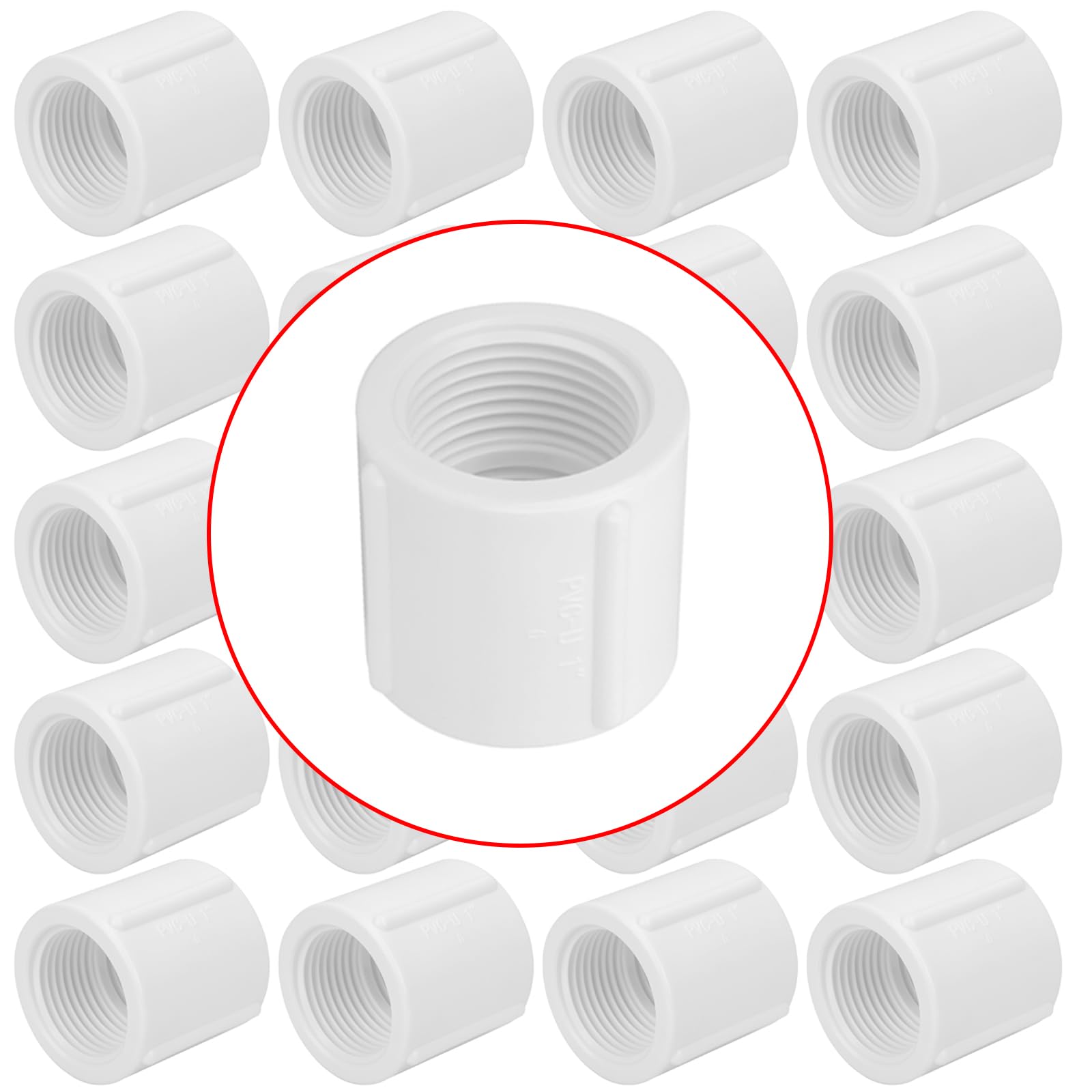 Amazon.com: 20Pack 1" Double Female Thread PVC Pipe Coupling Adapter ...