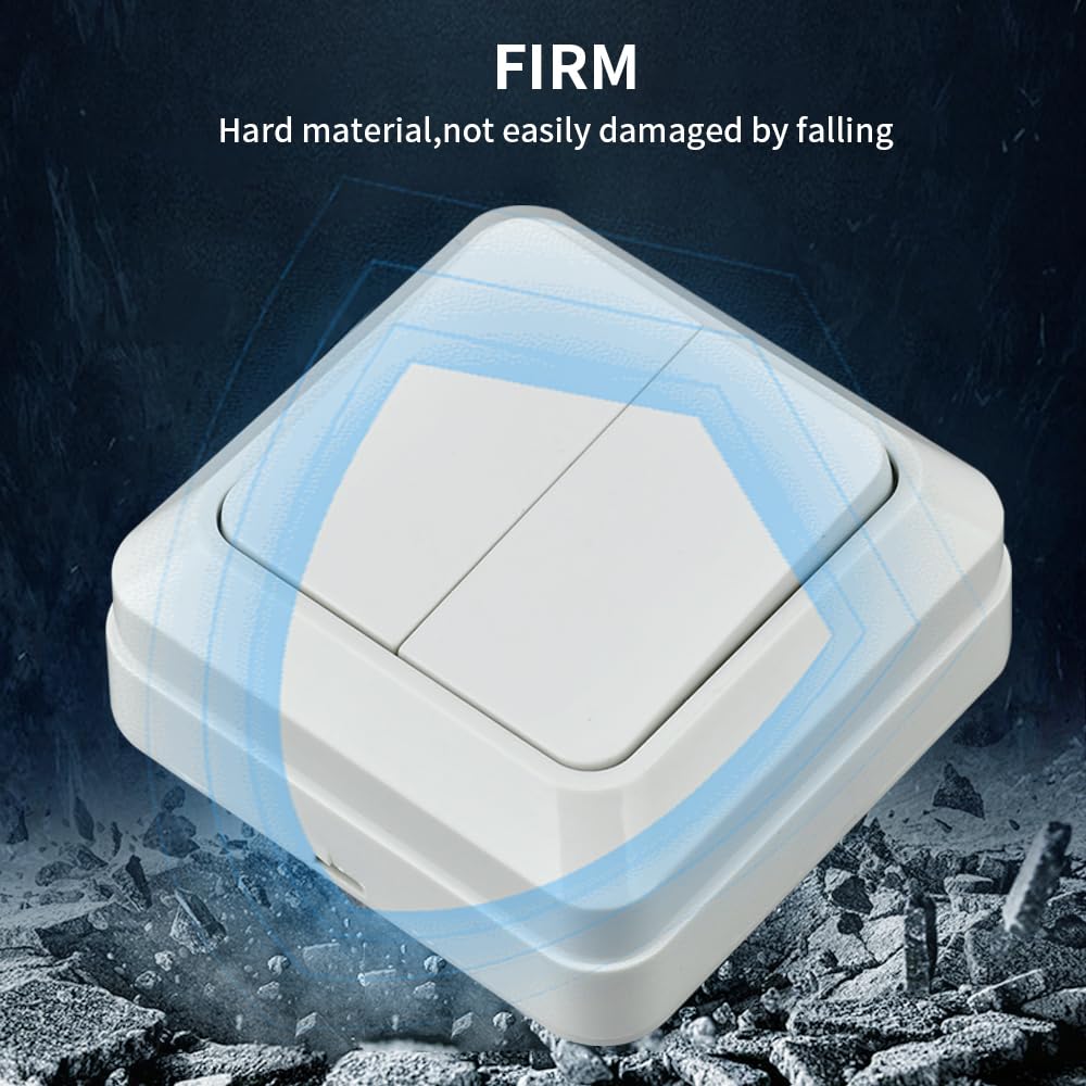 WESA Surface Mounted Toggle Switch White 2-Gang 1-Gang Mechanical Wall ...