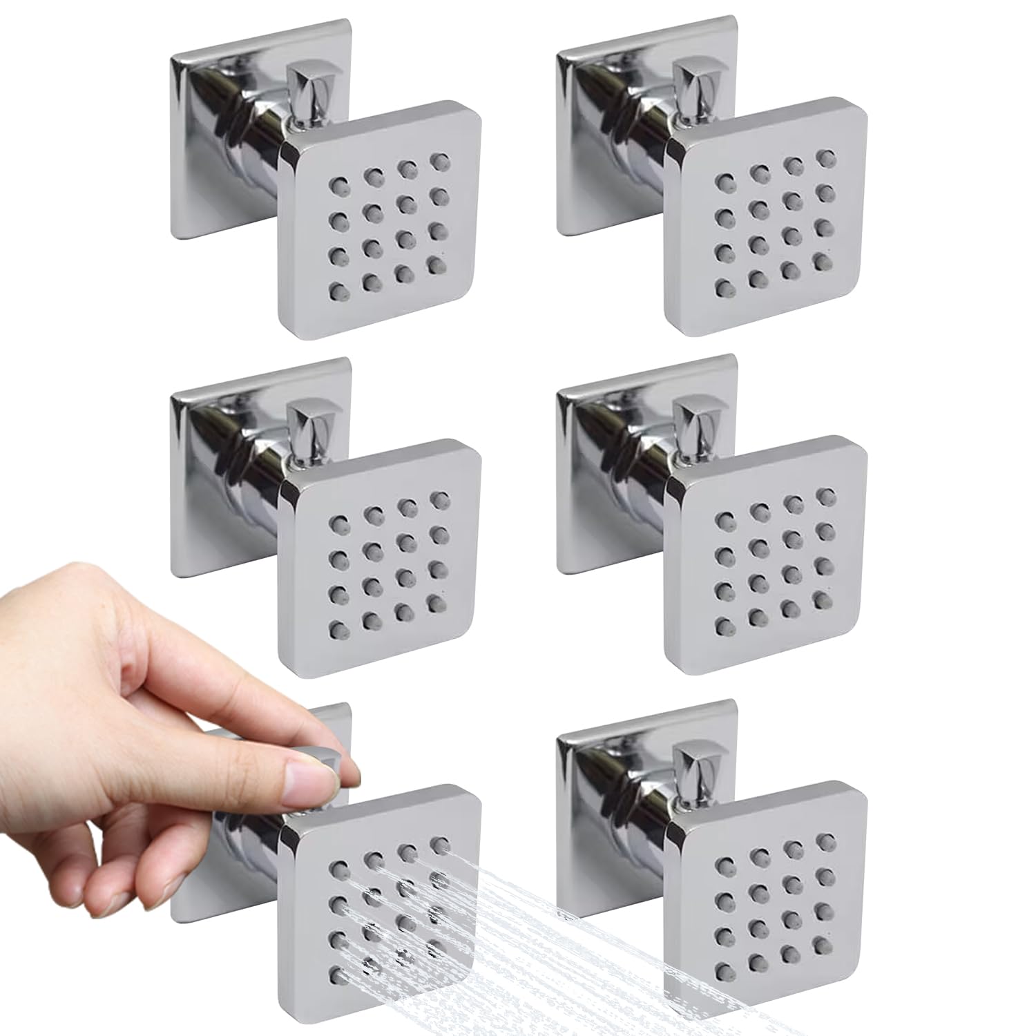 Solid Brass Shower Body Jets with Adjustable Flow - Backnets Polished ...