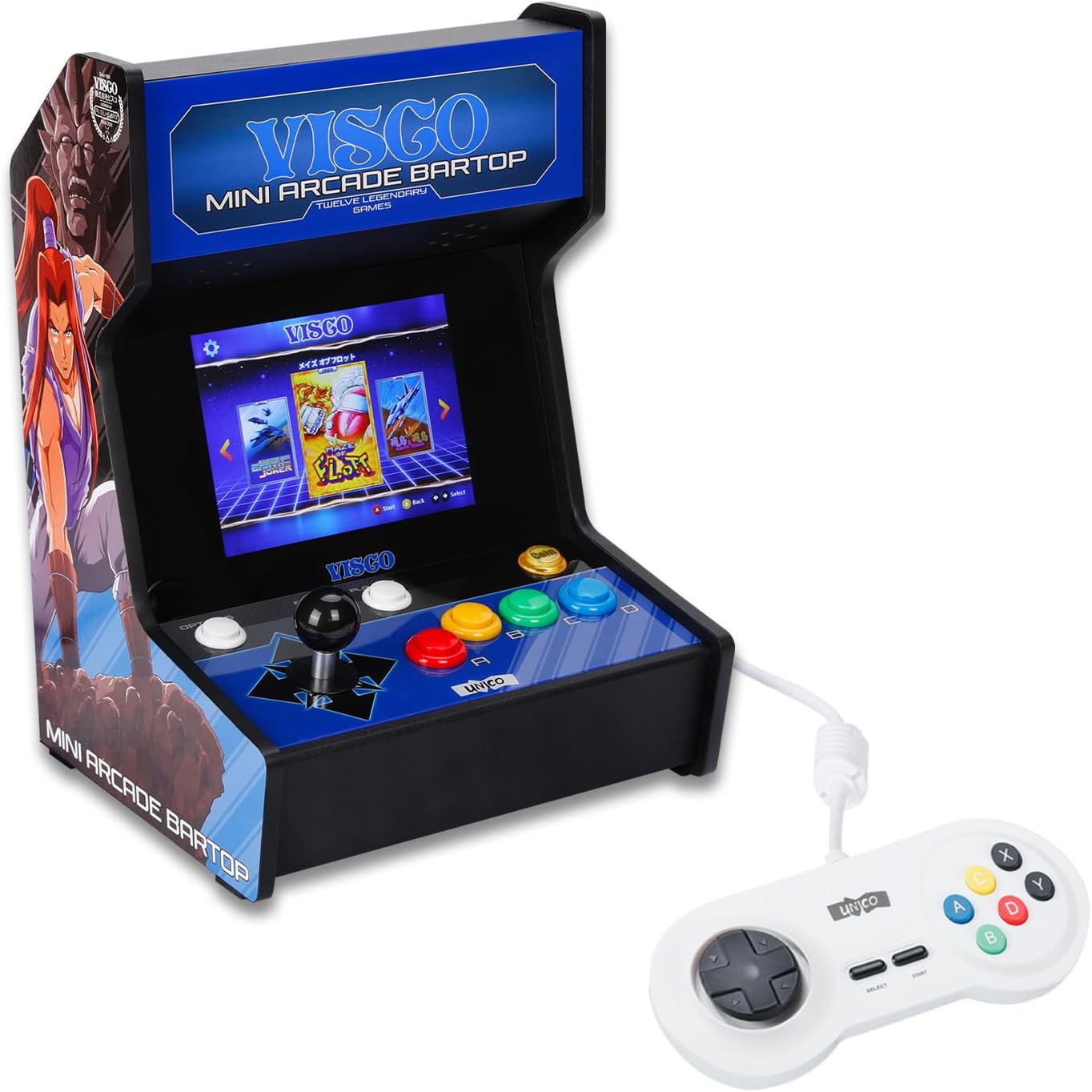 Amazon.com: UNICO VISCO Mini Arcade Game Console with Extra Gamepad ...