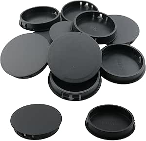 TAODAN 10pcs Black Hole Plugs 60mm Plastic Round Flush Type Hole Plugs ...