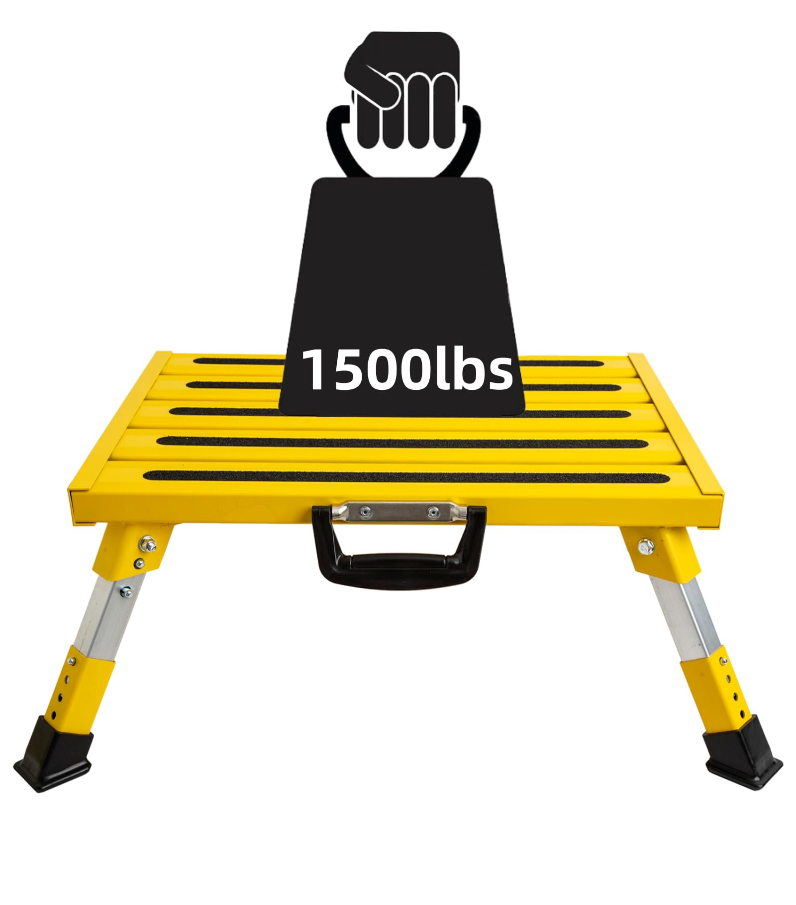 Snapklik.com : Homeon Wheels Aluminium RV Steps Adjustable Folding Step Stool