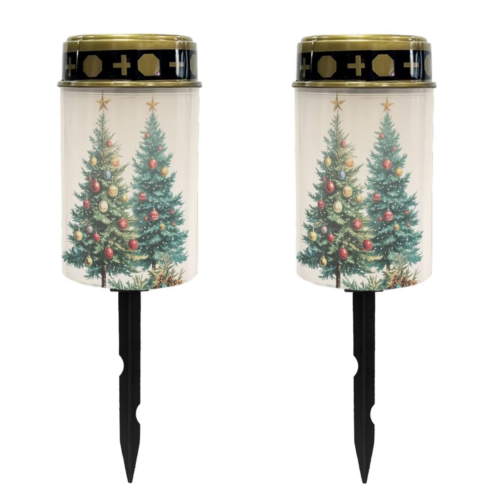 Amazon.com: Uorisanigo Christmas Trees Cemetery Solar Lights for Grave ...