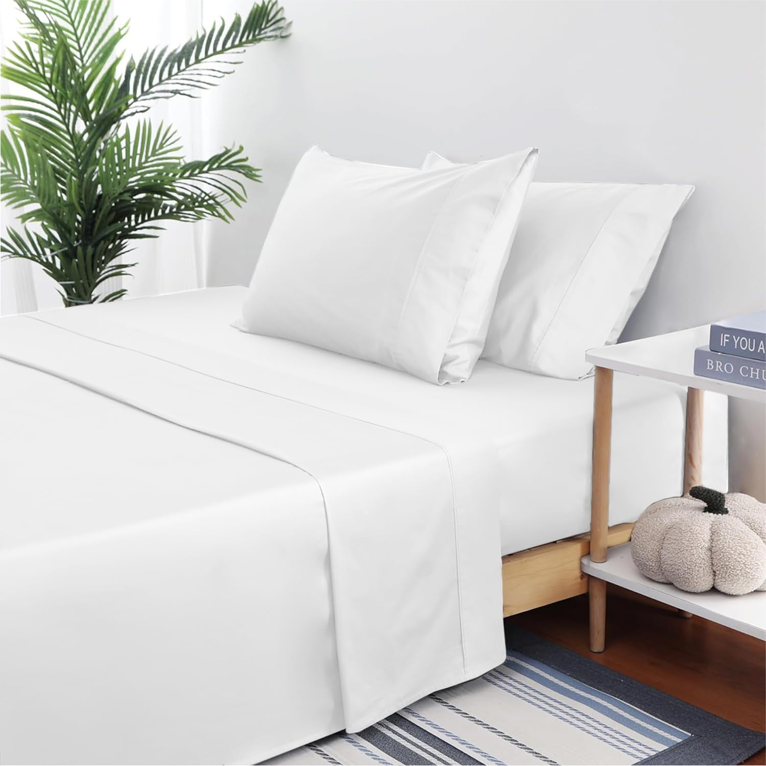 AL NOOR HOME Double Flat Sheets - 100% Egyptian Cotton - Hotel Quality ...