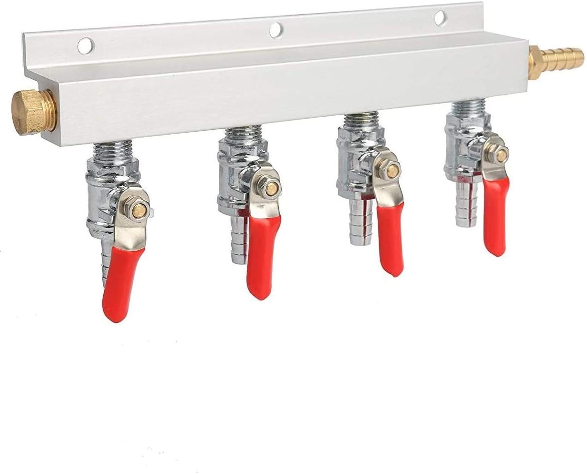 Amazon.com: 4-Way CO2 Air Distributor/Manifold with Integrated Check ...