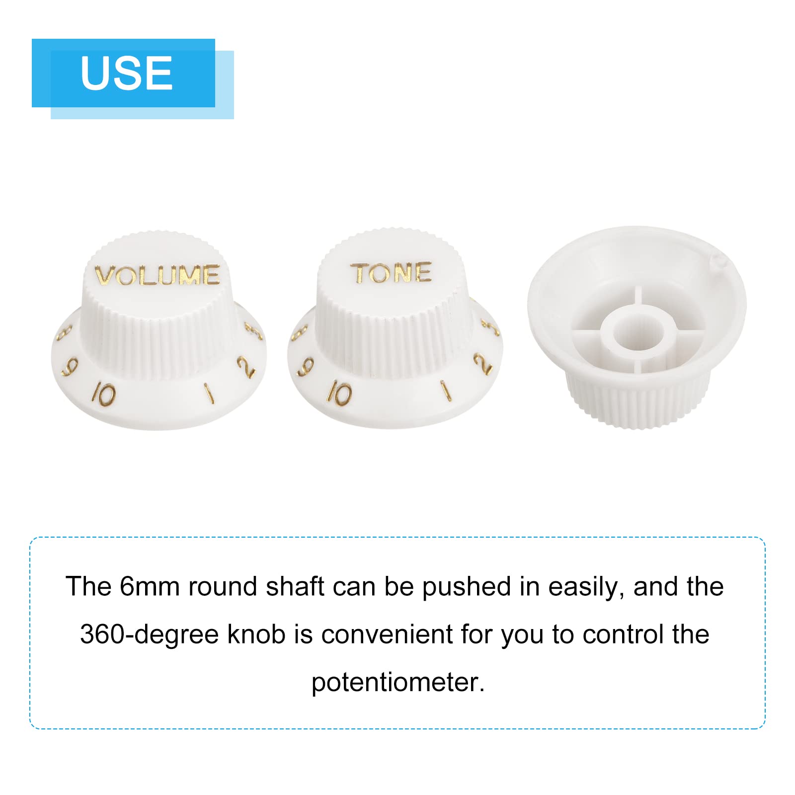 Snapklik.com : MECCANIXITY Speed Control Knobs 6mm ID 2 Volume 2 Tone ...