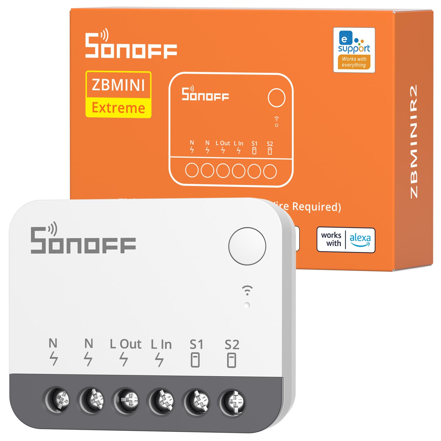 ZigBee Mini Smart Switch,SONOFF ZBMINIR2 Light Switch, Compatible with ...