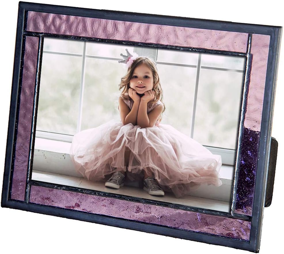 Amazon.com - 4x6 Picture Frame Colorful Fused Stained Glass Tabletop ...