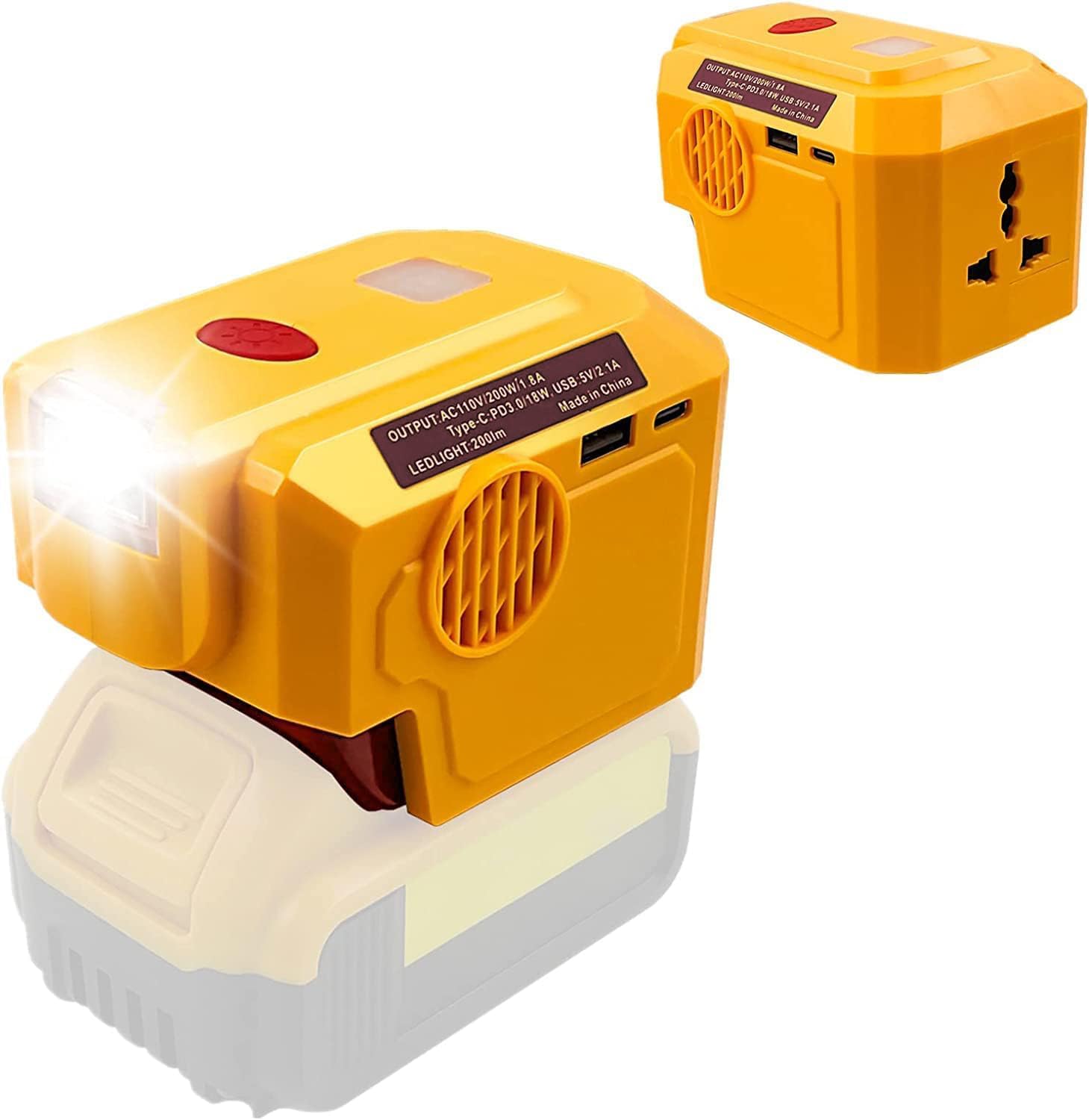 Amazon.com: for DeWalt Power Inverter, Convert 20V to 110V 150W Battery ...