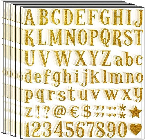 Amazon.com: Waynoda 790 Pieces 10 Sheets Glitter Alphabet Letter ...