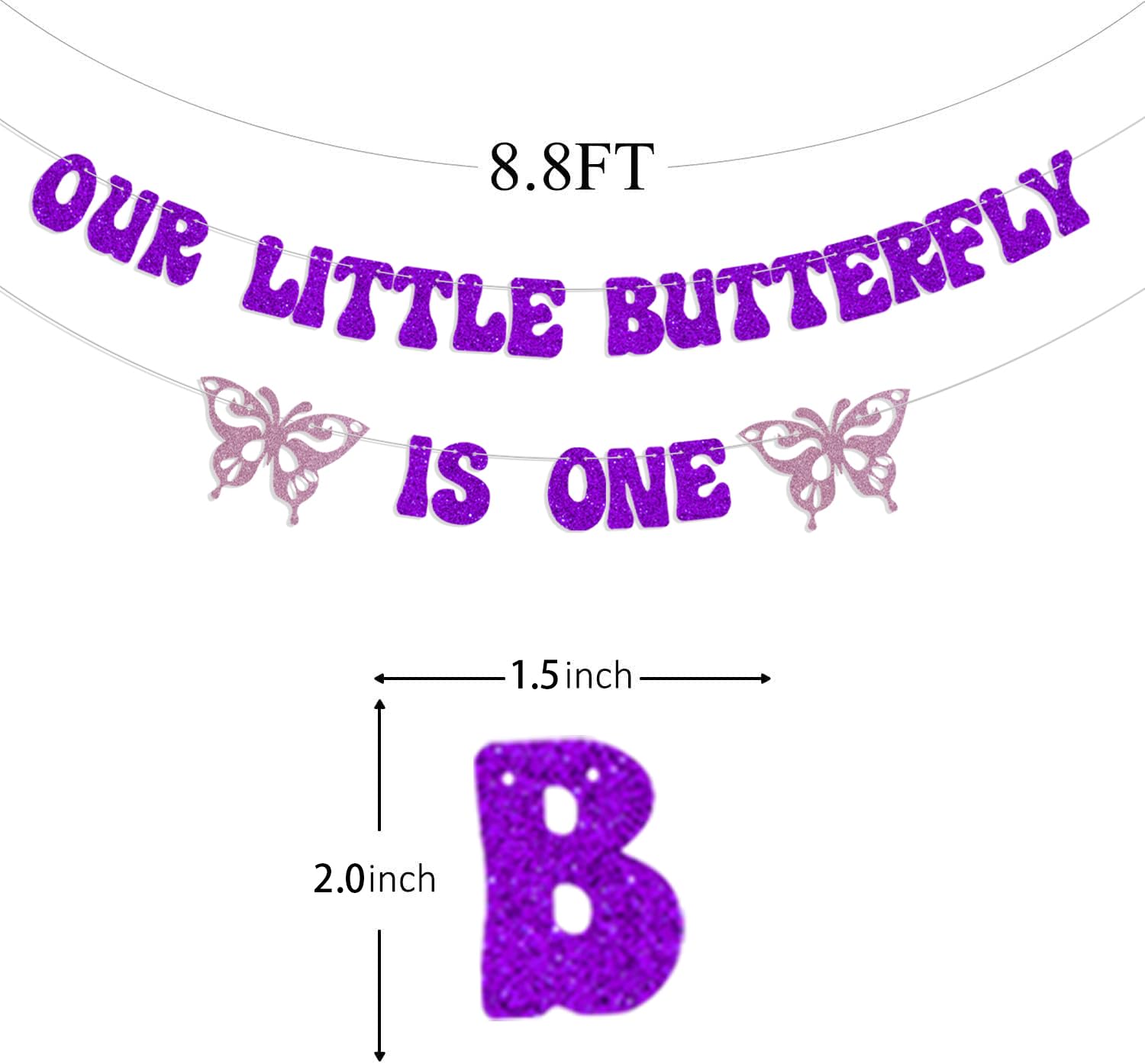 Snapklik.com : Our Little Butterfly Is One Banner,1st Birthday ...