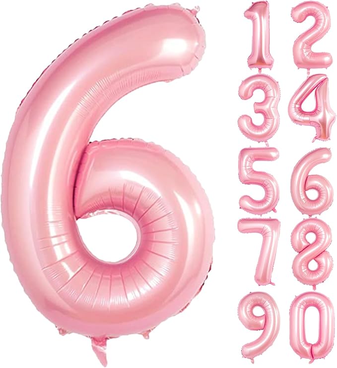 Amazon.com: 40 Inch Giant Pink Number Balloon, Mylar Foil Helium Pink ...