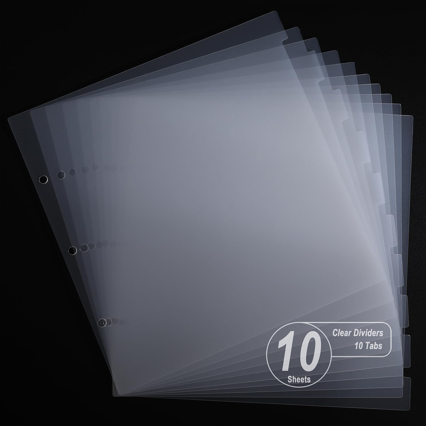 Amazon.com : ADVcer 10 Sheets 10 Tab Clear Frosted Binder Dividers, 9. ...