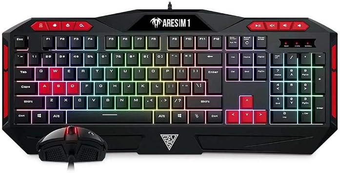 Amazon.com: ARES M1 Combo(ARES/M1+Zeus/E2) Wired MAMBRANE Keyboard and ...