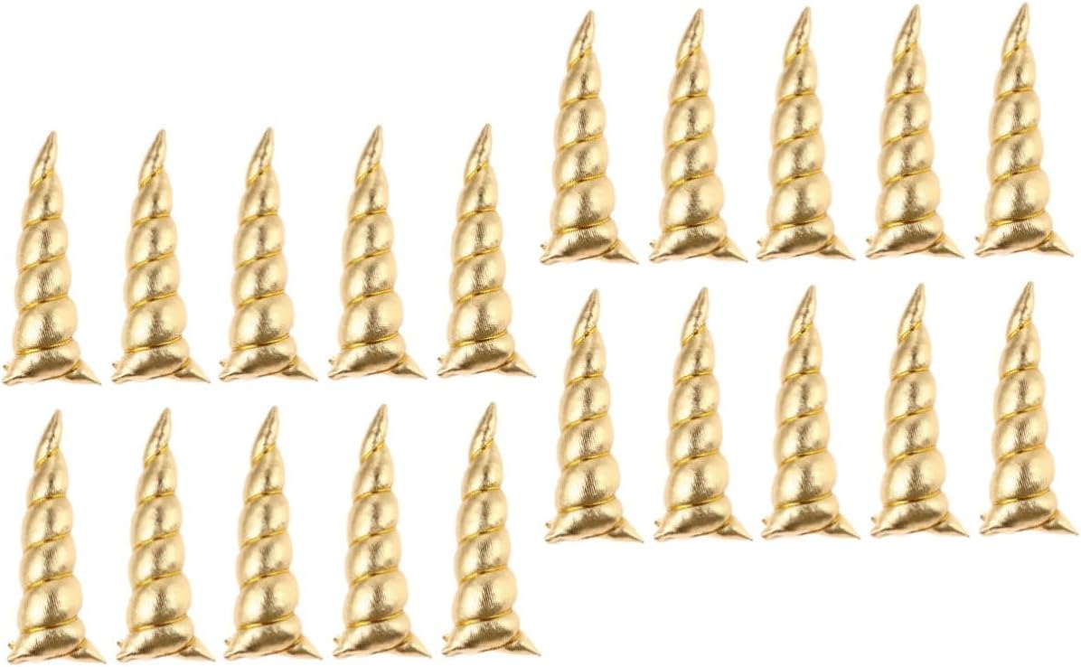 Amazon.com: FRCOLOR 20 Pcs Blue Unicorn Horns Birthday Headband Golden ...