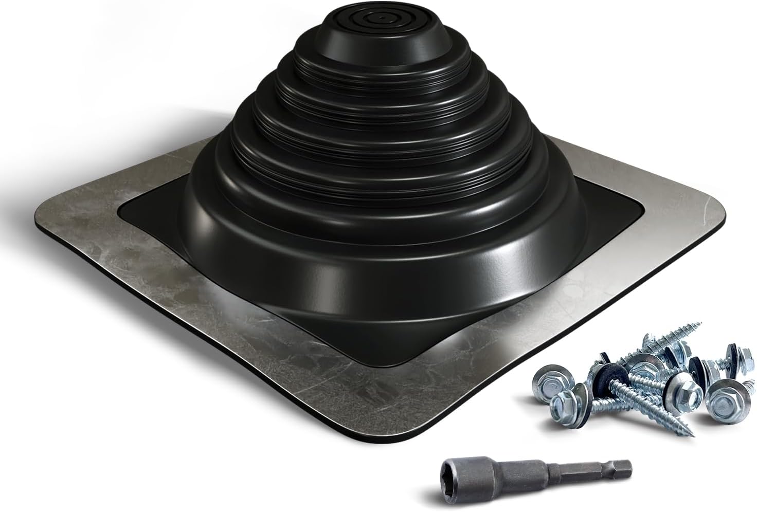 VIVIDA #3 Metal Roof Pipe Boot, EPDM Pipe Flashing Vent Boot, Flexible ...