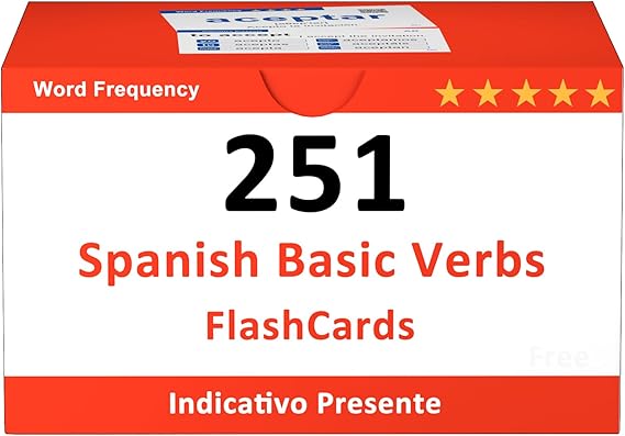 Amazon.com: 251 Spanish Verb Conjugation Presente Indicativo Flash ...
