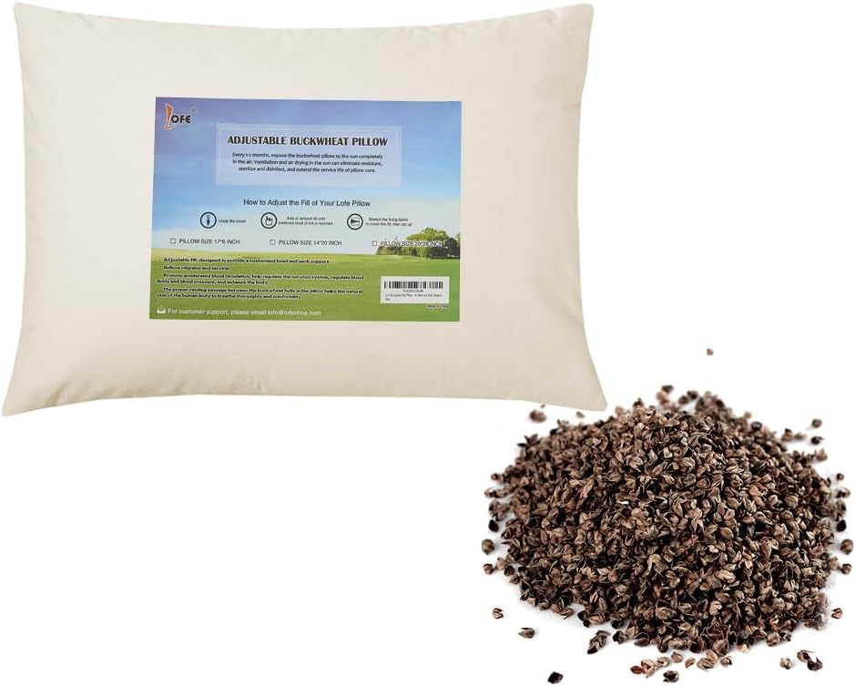Amazon.com: LOFE Organic Buckwheat Pillow for Sleeping - Kids/Travel ...