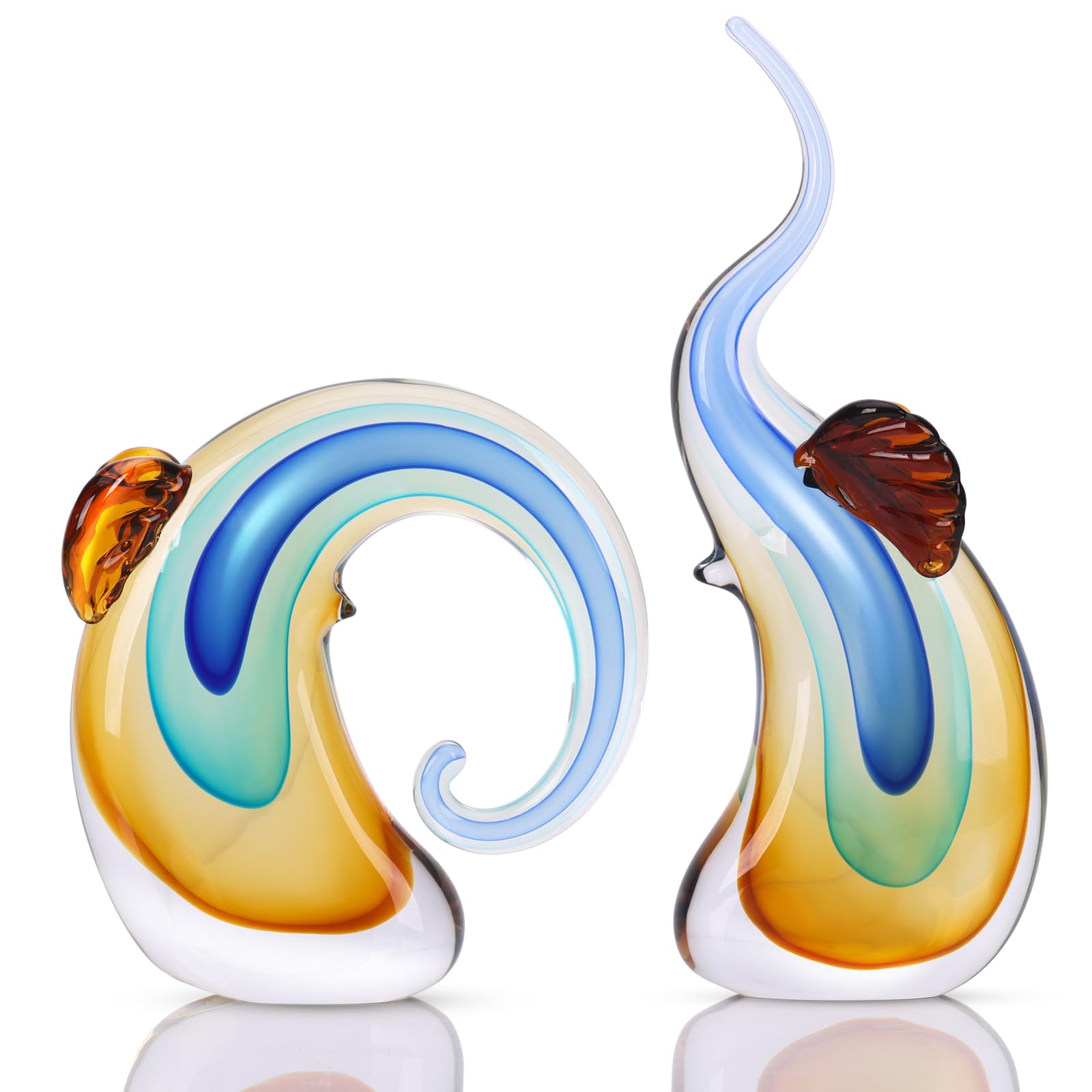 Amazon.com: suruim Hand Blown Glass Elephant Figurines Crystal Glass ...