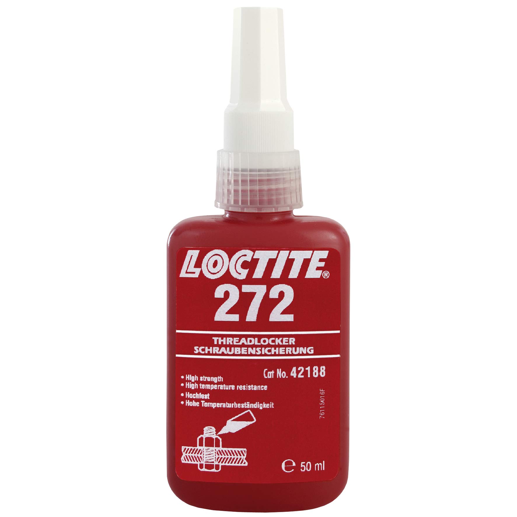Loctite 88442 272 High Strength Temp Threadlocker Locktite, 50ml, Red ...