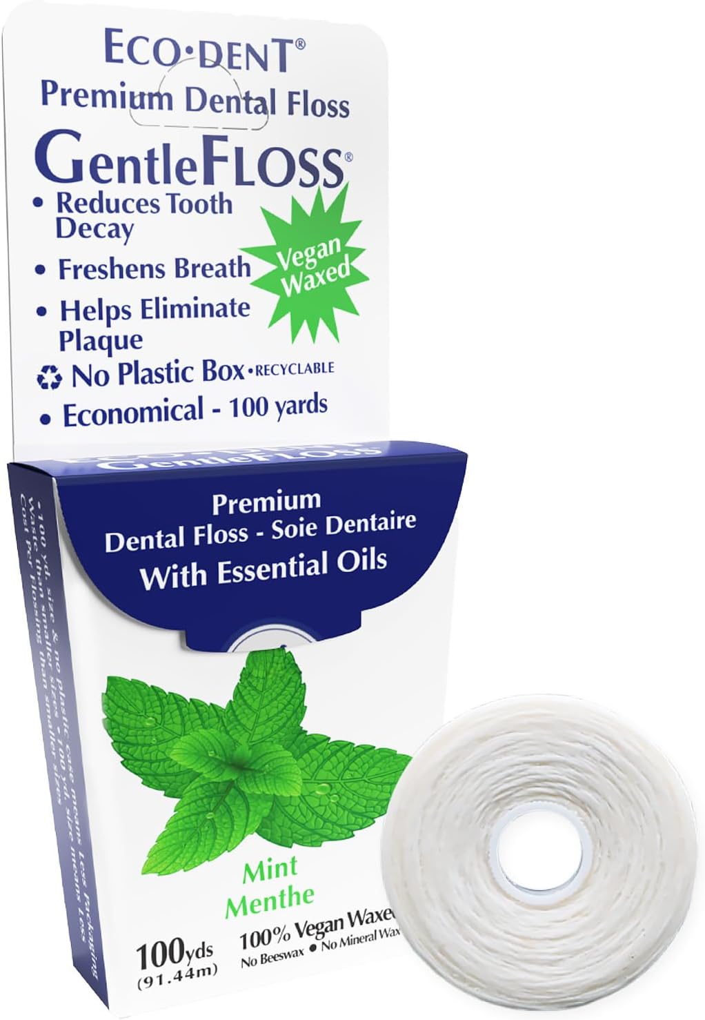 Amazon.com : Eco-Dent GentleFloss Dental Floss, Waxed, Mint - Floss ...