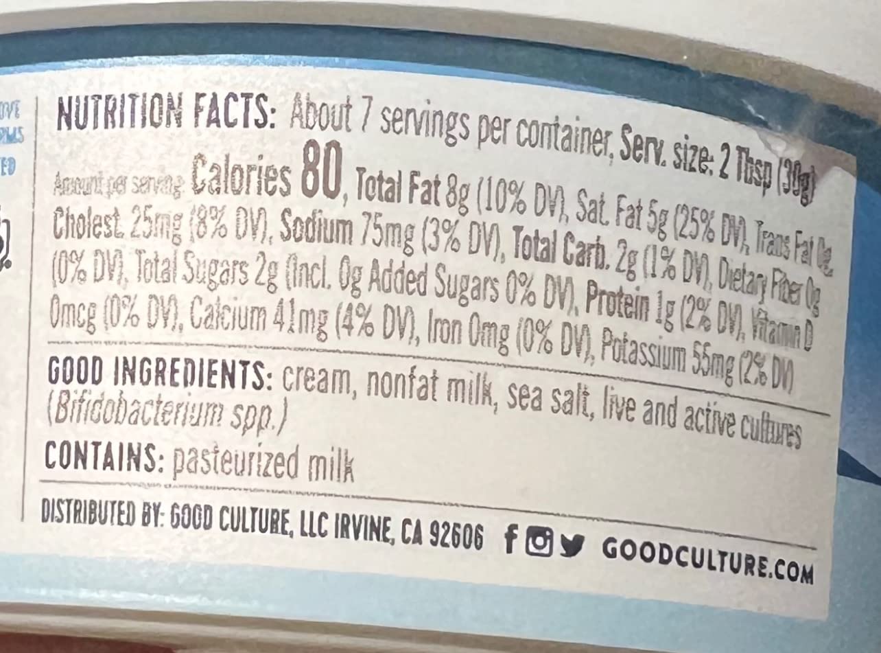 Amazon.com: Good Culture Pasture Raised Plain Cream Cheese, 7 oz ...