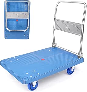 Folding Dolly Cart with Wheels Collapsible - 1200lbs Portable Foldable ...