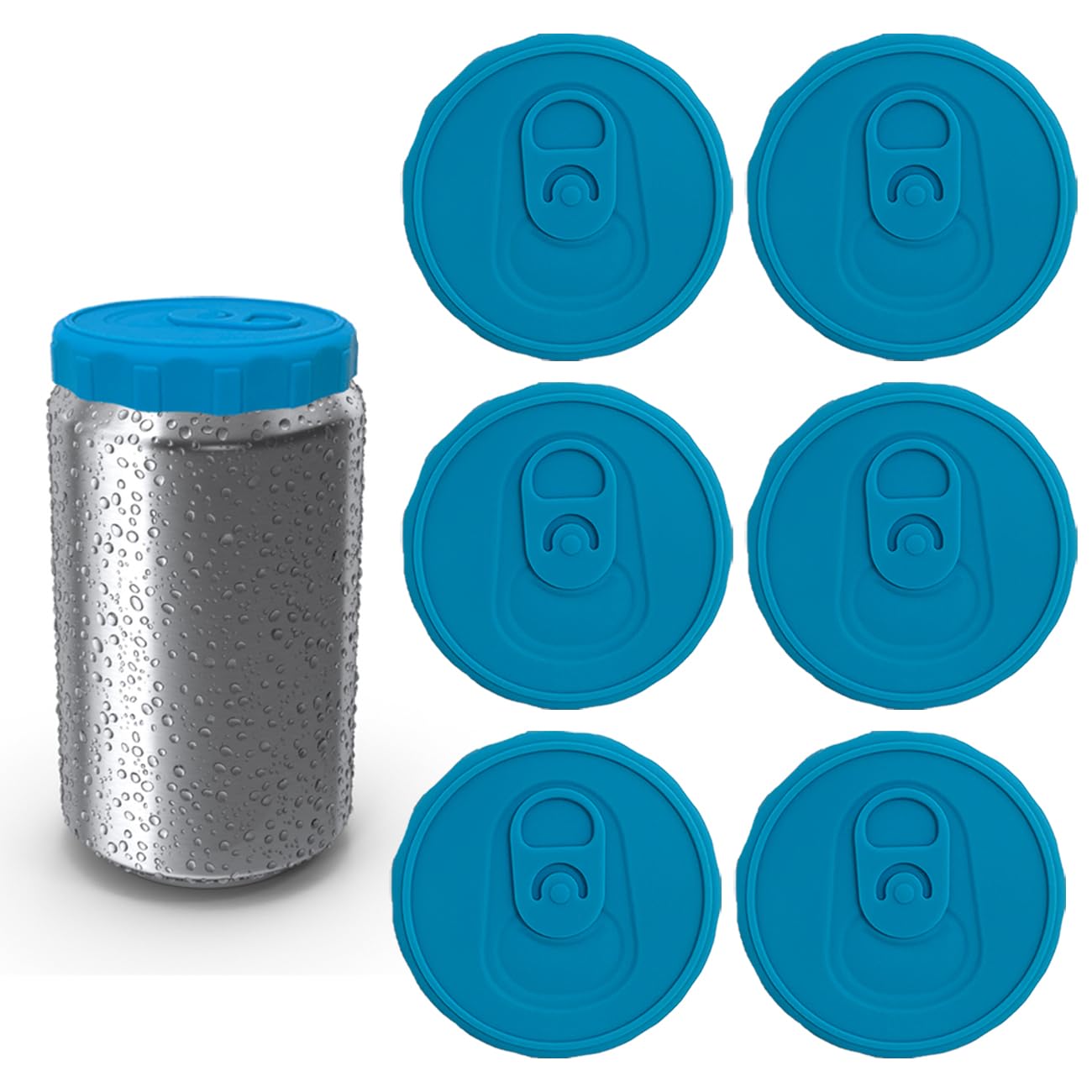 Amazon.com: Silicone Soda Can Lids, 6 Pack Reusable Silicone Can Covers ...