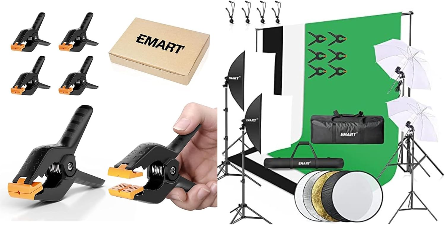 Amazon.com : EMART 8.5 x 10 ft Backdrop Support System, with Lighting ...