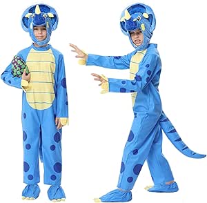 Amazon.com: Triceratops Deluxe Kids Dinosaur Costume - Blue - Dress Up ...
