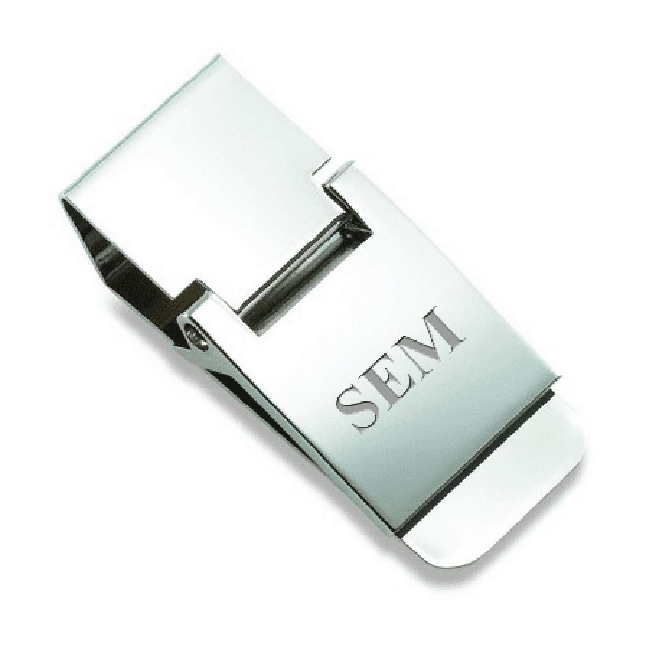 Amazon.com: Polished Silver Engraved Hinged Money Clip | Hinged Silver ...