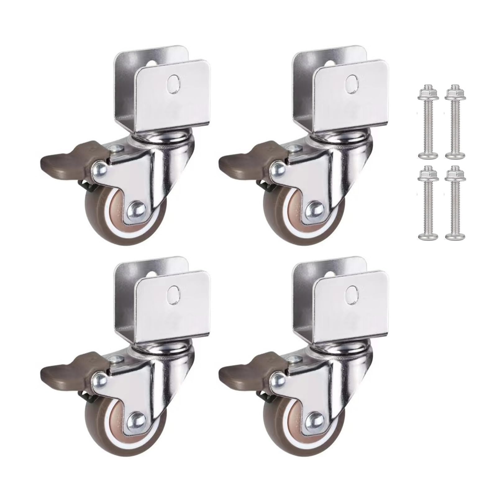 AONMTOAN 1.25 inch Swivel Caster Wheels with U-Bracket,Moving Swivel ...